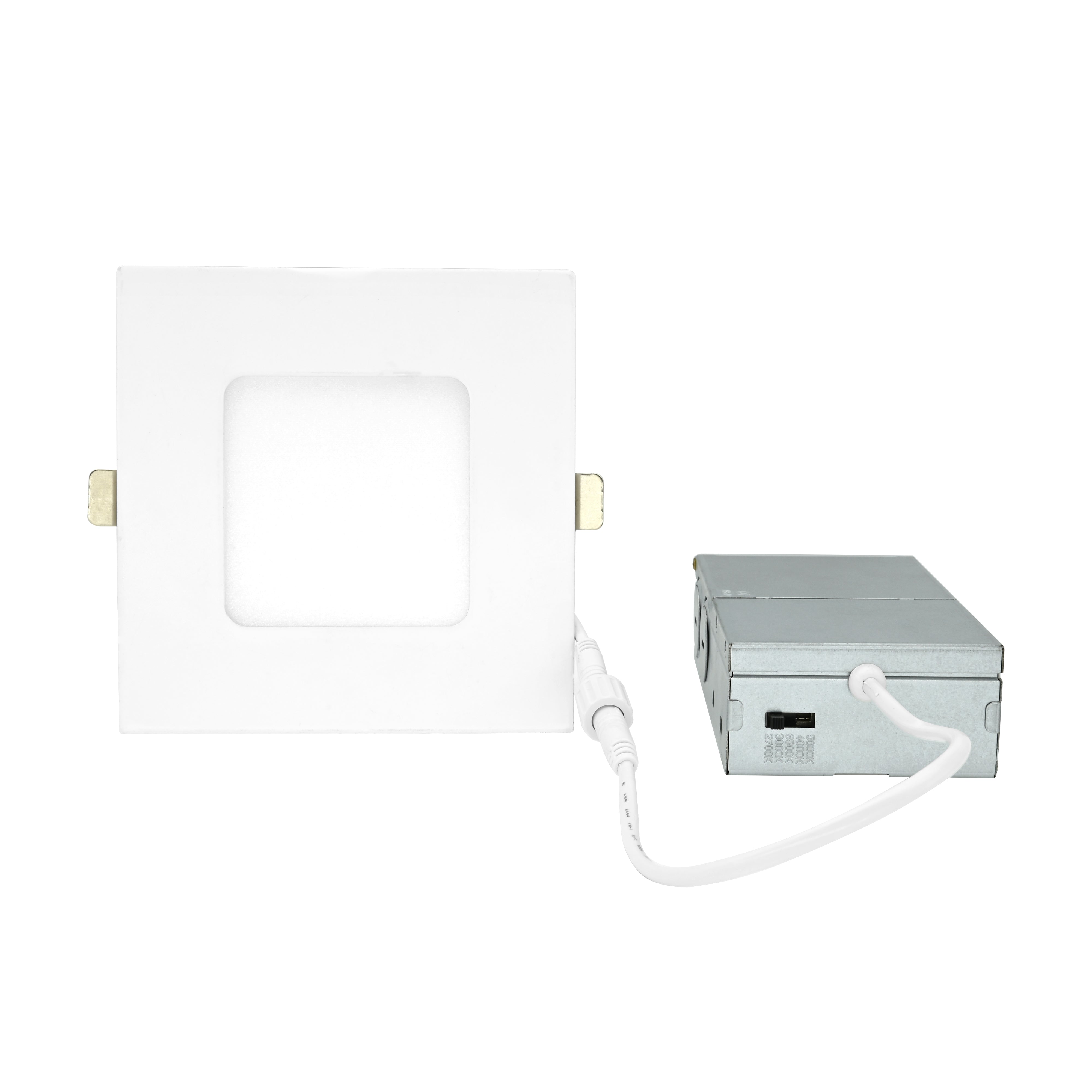 3BRIX 4 Inch 9W Ultra Thin Square Recessed Downlight - 5CCT - 650 lume