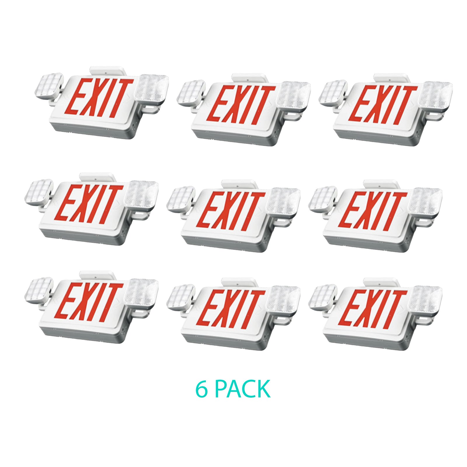 Remote Capable Indoor Emergency Exit Combo - Red/Green Letters - Dual