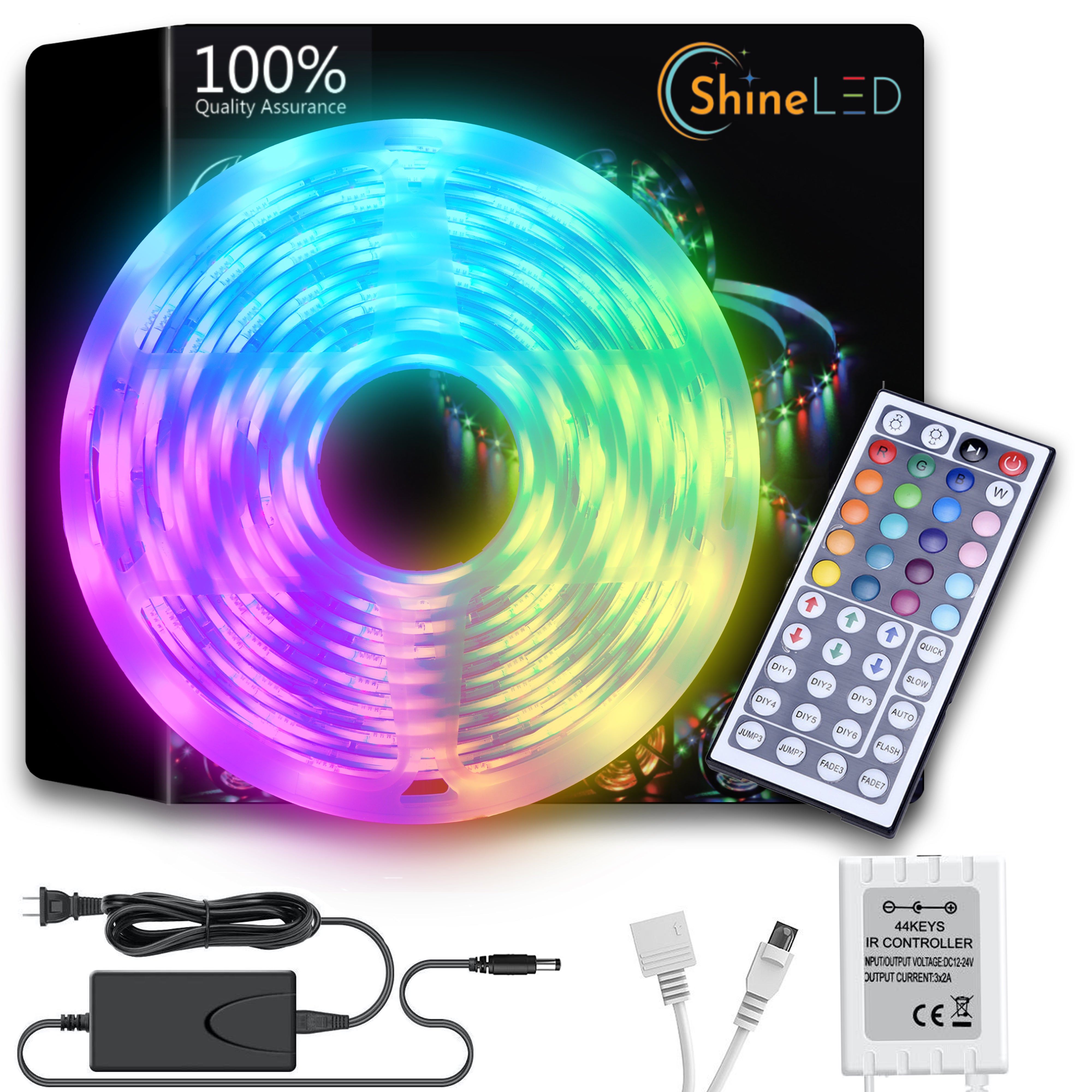 16.4ft 5050 RGB Strip Light - 30 LEDs/m Light Color Changing - 44 Key
