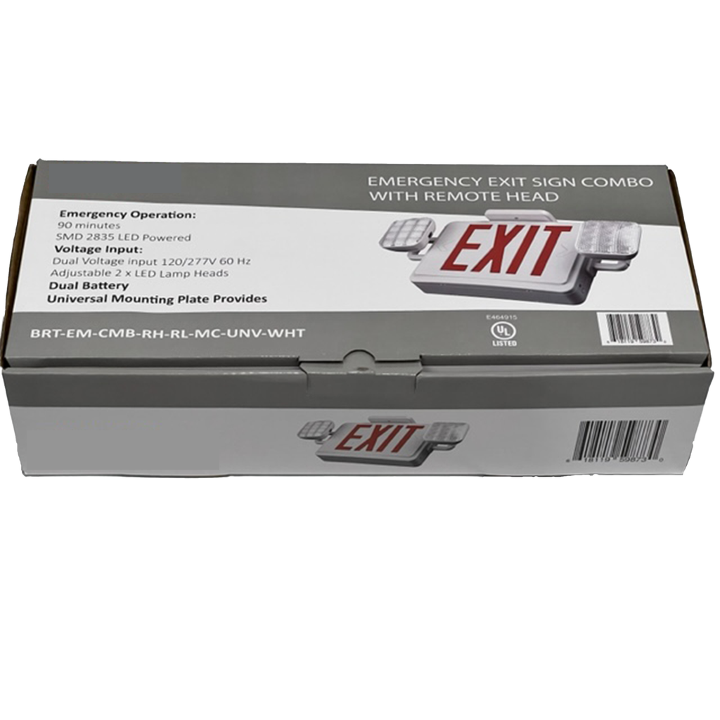 Remote Capable Indoor Emergency Exit Combo - Red/Green Letters - Dual