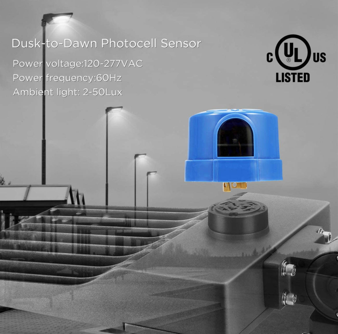 Electronic Dusk to Dawn Photocell Sensor - 120-277V - Twist Lock - 100